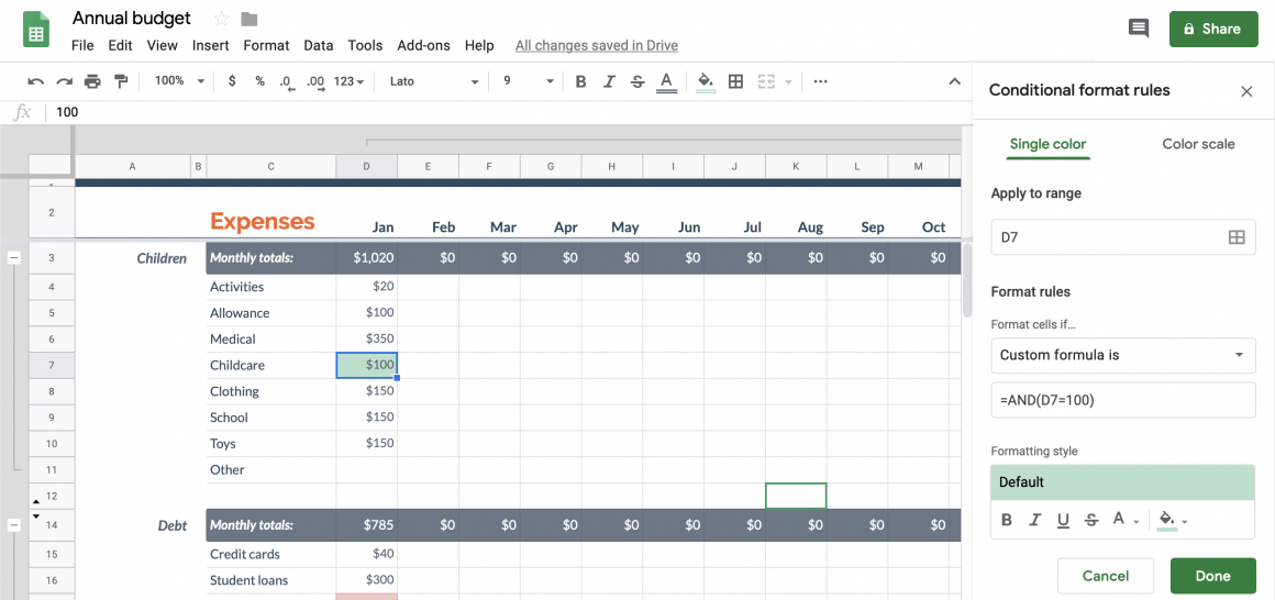 How to Highlight Cells on Multiple Conditions in Google Sheets