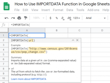 How to Use IMPORTDATA Function in Google Sheets [2020]