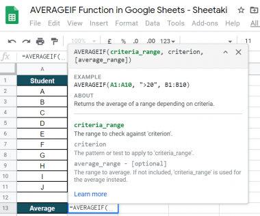 How to Use AVERAGEIF Function in Google Sheets [Step-By-Step]