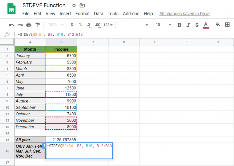 How to Use STDEVP Function in Google Sheets [Step-By-Step]