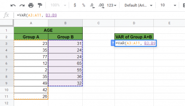 The Ultimate Guide to Using VAR Function in Google Sheets - Sheetaki