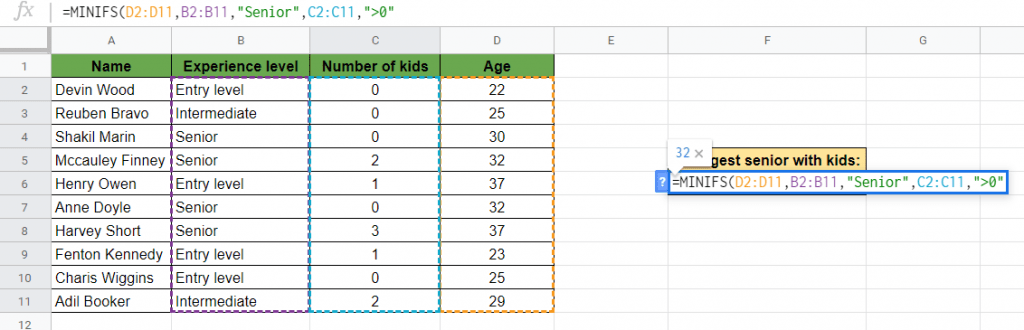 How to Use MINIFS Function in Google Sheets [Step-By-Step]