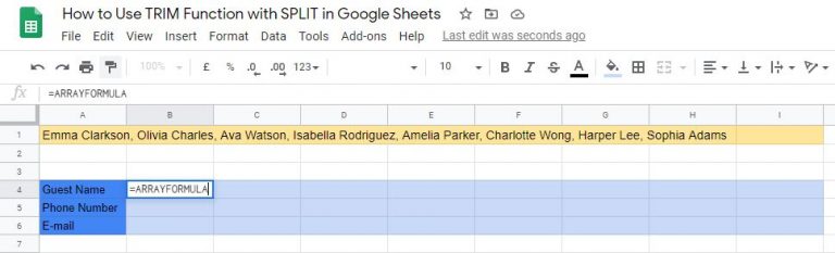 How to Use TRIM Function with SPLIT in Google Sheets [2020]