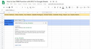 How to Use TRIM Function with SPLIT in Google Sheets [2020]