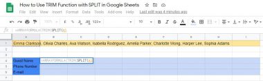 How to Use TRIM Function with SPLIT in Google Sheets [2020]
