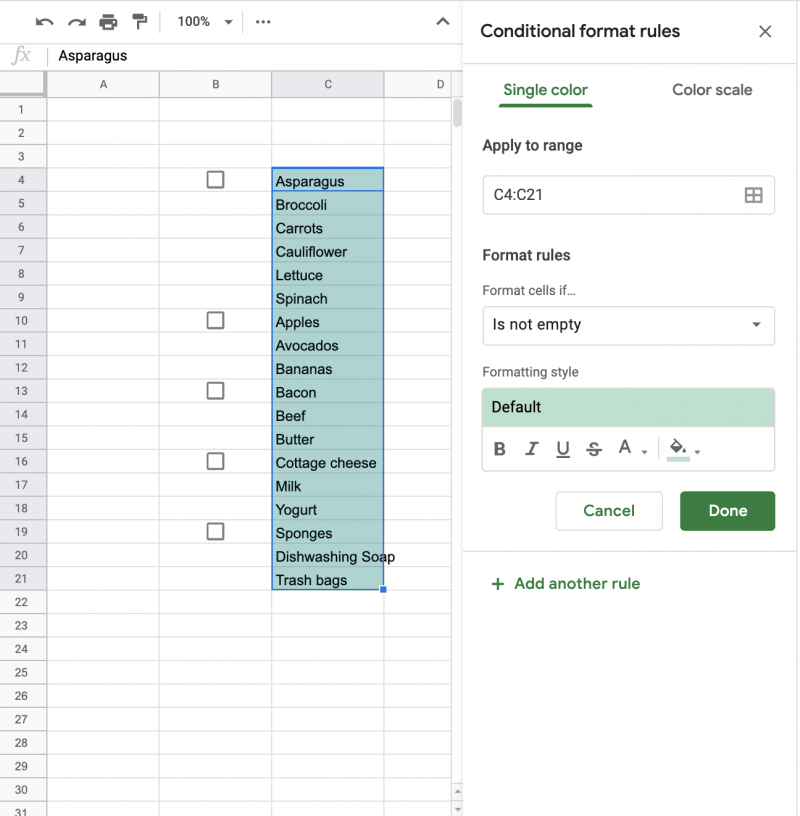 Highlight Multiple Groups and Control Checkboxes in Google Sheets