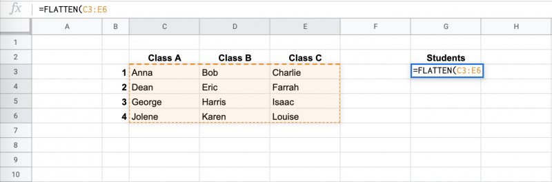 How to Use FLATTEN Function in Google Sheets: Step-By-Step