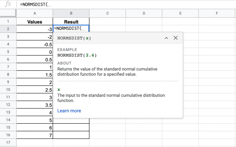 How to Use NORMSDIST Function in Google Sheets: Step-By-Step