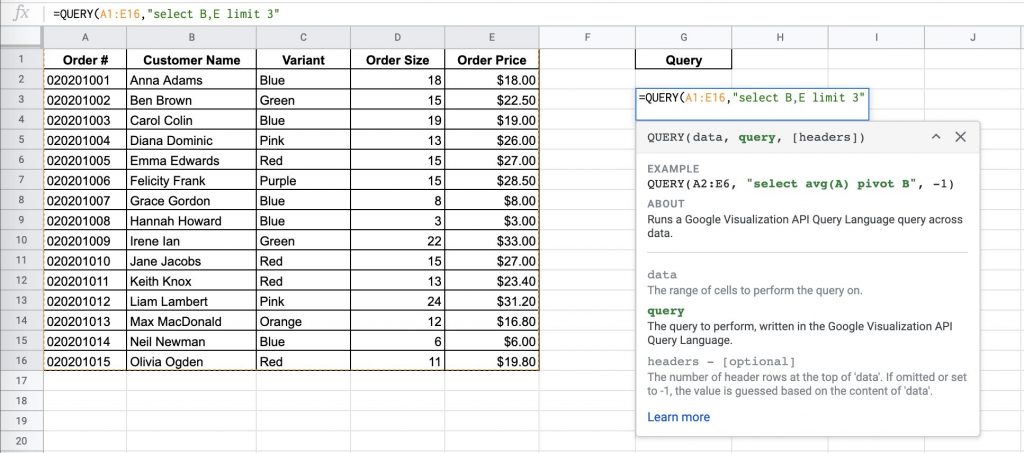 How to Limit Number of Rows in Google Sheets Query [2020] - Sheetaki