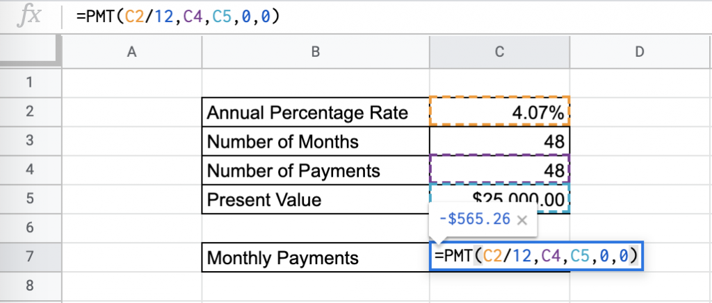 How to Use PMT Function in Google Sheets [2020] - Sheetaki