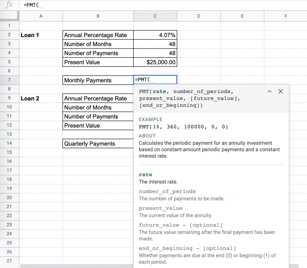 How to Use PMT Function in Google Sheets [2020] - Sheetaki