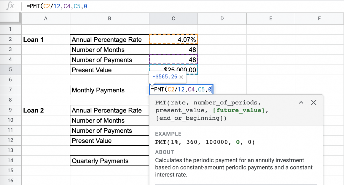 How to Use PMT Function in Google Sheets [2020] - Sheetaki