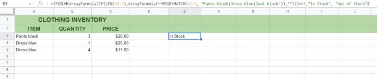 How to Match Multiple Values in a Column in Google Sheets