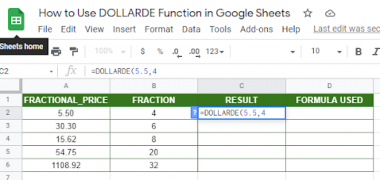How to Use DOLLARDE Function in Google Sheets: Step-By-Step