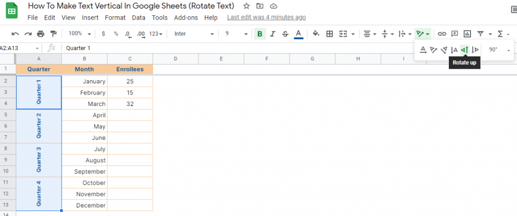 How to Make Text Vertical in Google Sheets: Step-By-Step