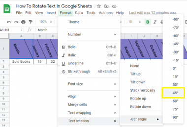 How to Rotate Text in Google Sheets: Step-By-Step