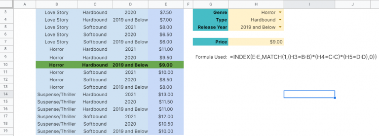 How to Use INDEX and MATCH Function with Multiple Criteria in Google Sheets: Step-By-Step