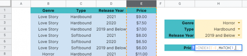 How to Use INDEX and MATCH Function with Multiple Criteria in Google ...