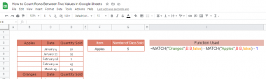 How to Count Rows Between Two Values in Google Sheets: Step-By-Step