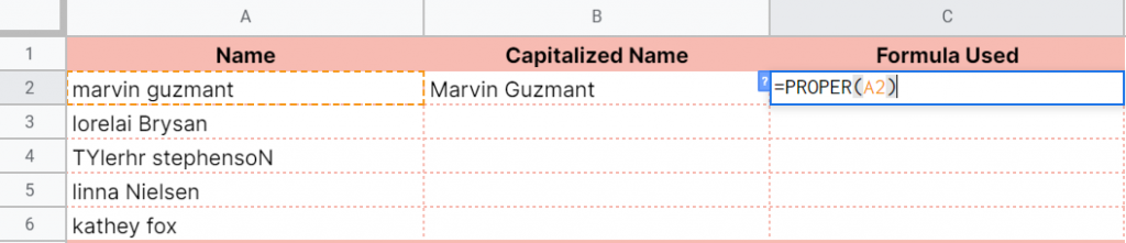 How to Use PROPER Function in Google Sheets: Step-By-Step