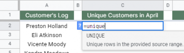 How to Use UNIQUE Function in Google Sheets: Step-By-Step