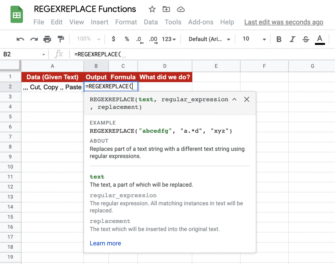 How to Use REGEXREPLACE Function in Google Sheets - Sheetaki