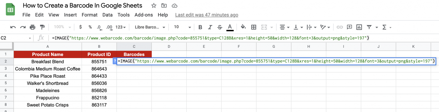 How to Create Barcode in Google Sheets: Step-By-Step - Sheetaki