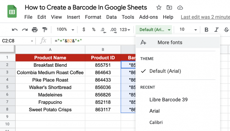 How to Create Barcode in Google Sheets: Step-By-Step - Sheetaki