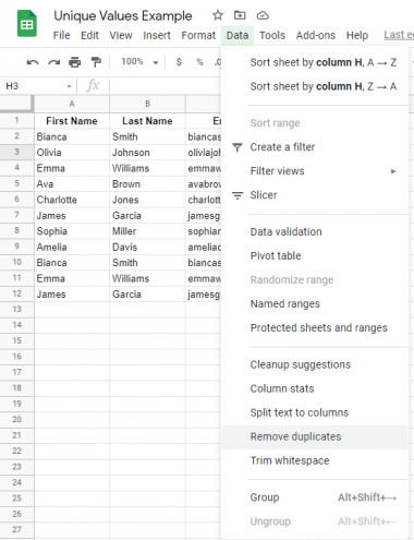 How to Find Unique Values in Google Sheets - Sheetaki