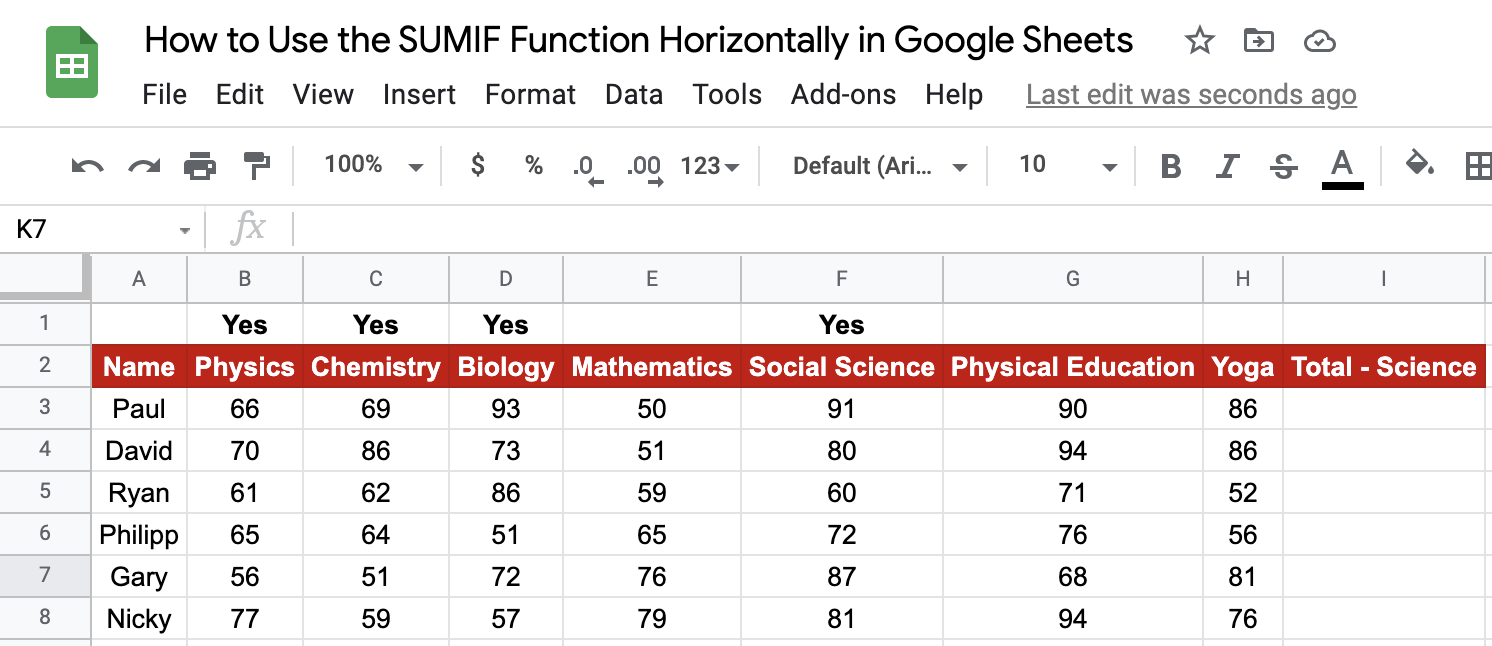 How to Use SUMIF Function Horizontally in Google Sheets - Sheetaki