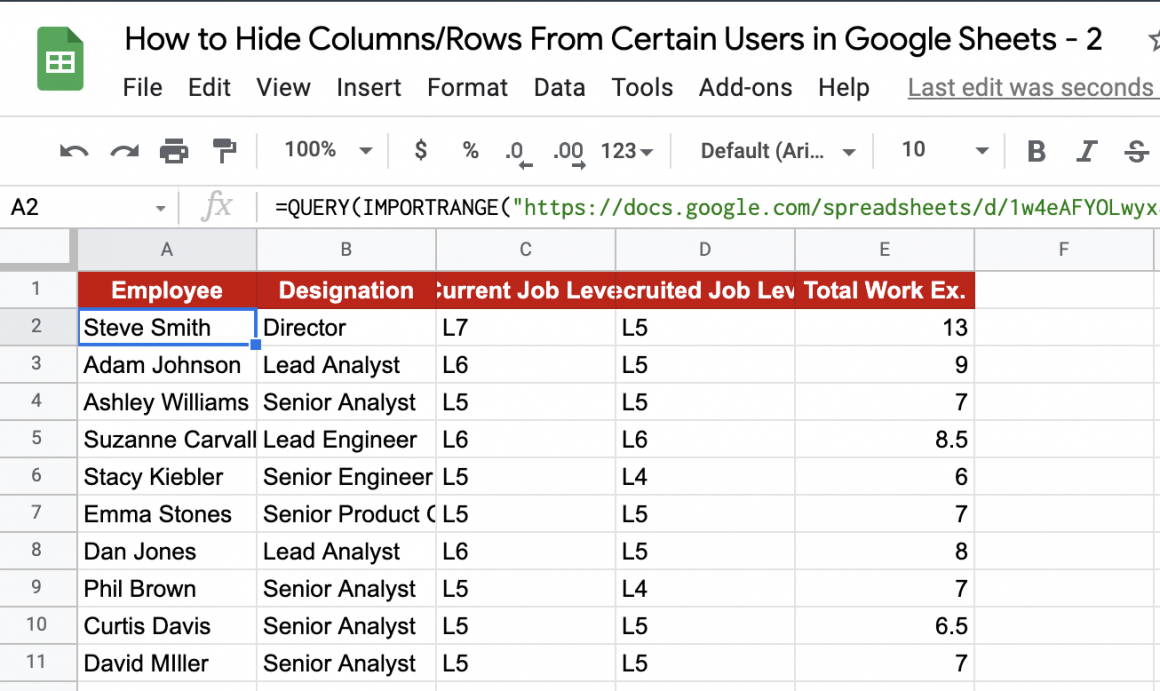How to Hide Columns or Rows From Users in Google Sheets - Sheetaki