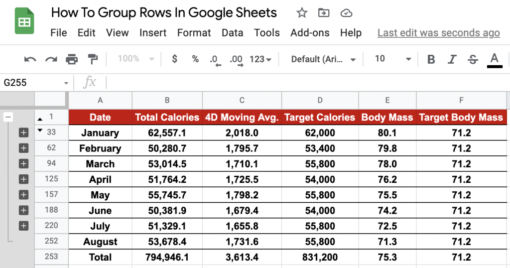 How to Group Rows in Google Sheets - Sheetaki