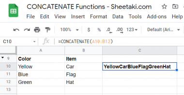 How To Use CONCATENATE Function in Google Sheets - Sheetaki