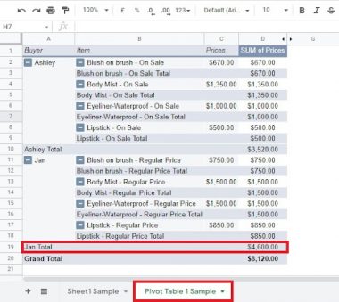 How to Use GETPIVOTDATA Function in Google Sheets - Sheetaki