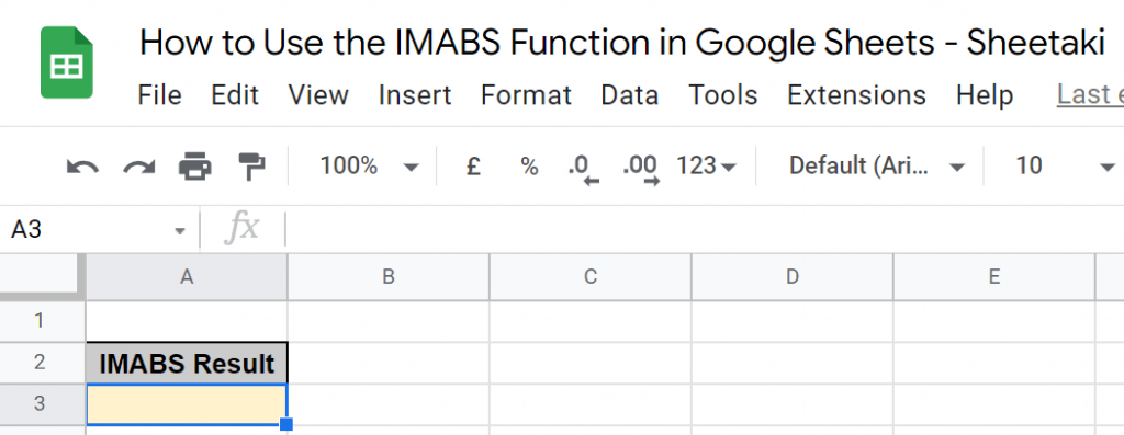 IMABS Function in Google Sheets: How to Step by Step - Sheetaki