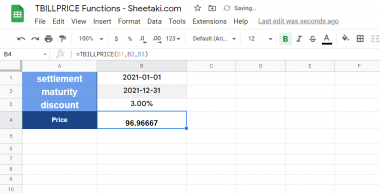 How To Use TBILLPRICE Function in Google Sheets - Sheetaki