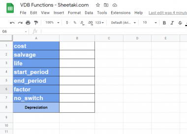 How To Use VDB Function in Google Sheets - Sheetaki