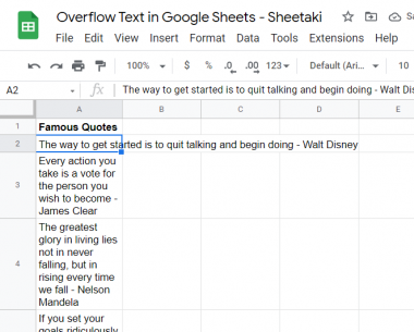 How to Overflow Text in Google Sheets - Sheetaki