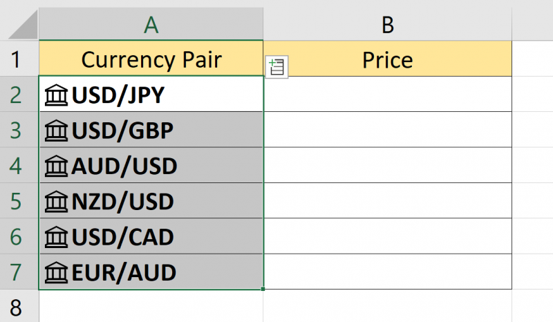 How to Insert Live Exchange Rate in Excel - Sheetaki