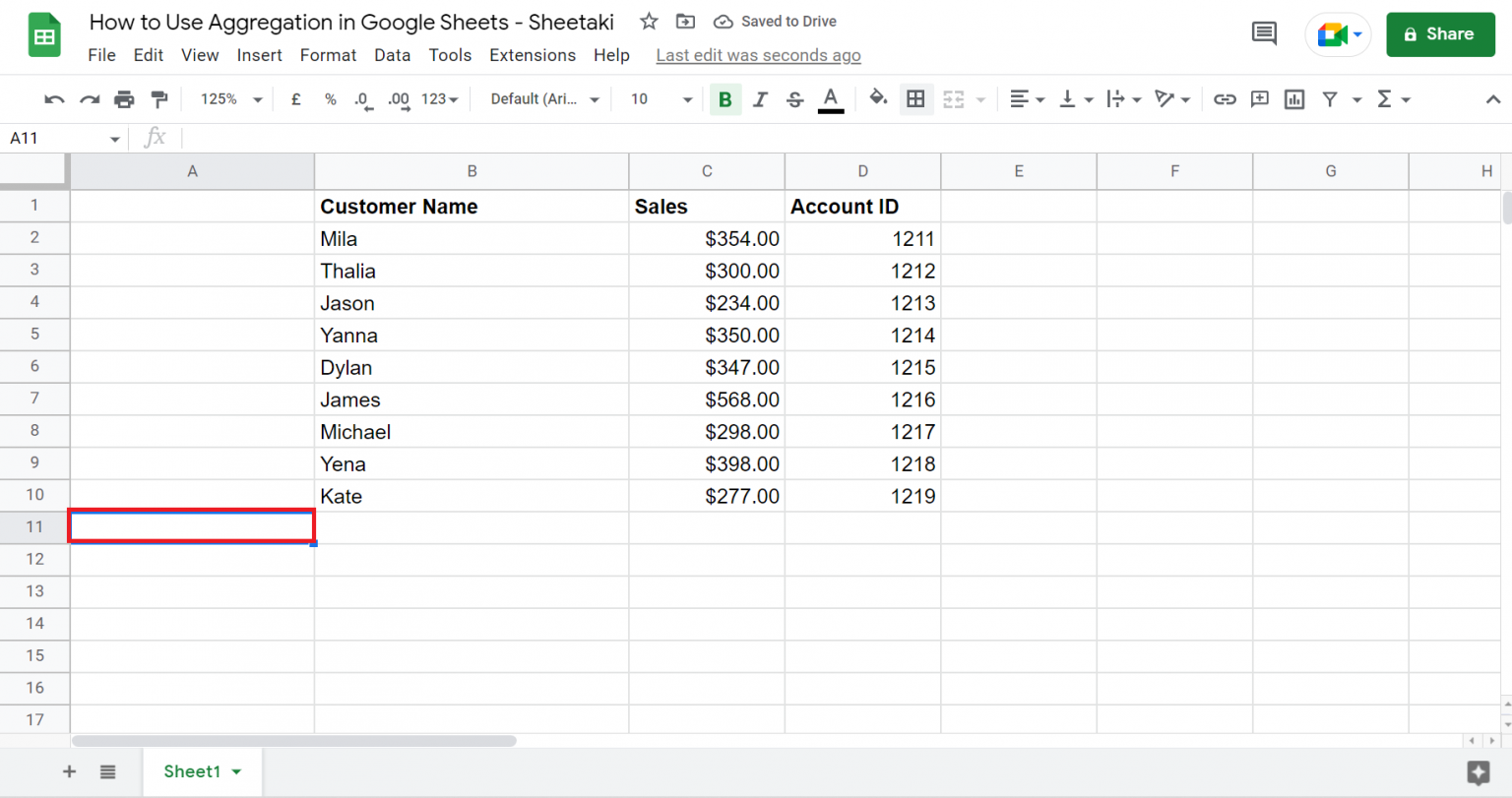 How to Use Aggregation in Google Sheets