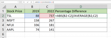 How to Calculate Percentage Difference in Excel - Sheetaki