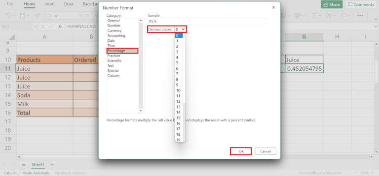 How to Calculate Percentage as a Proportion in Excel - Sheetaki