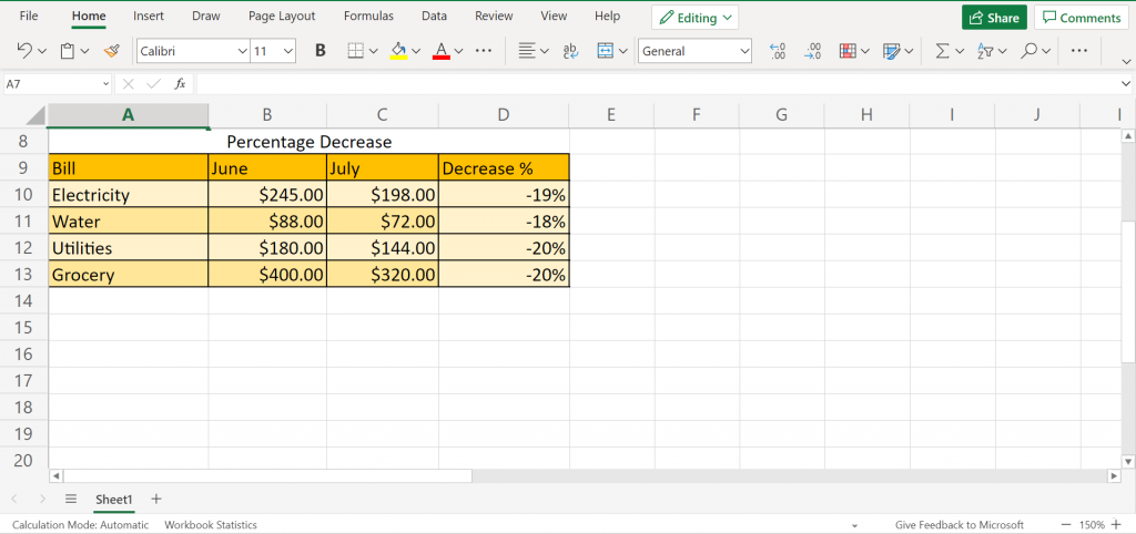 How to Calculate Percentage Increase in Excel - Sheetaki