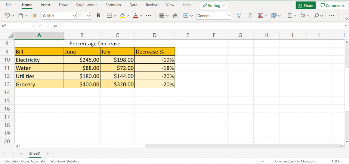 How to Calculate Percentage Increase in Excel - Sheetaki