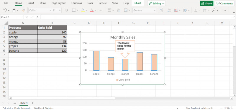 How to Add Comment to a Data Point on Chart in Excel - Sheetaki