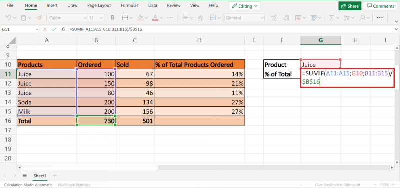 How to Calculate Percentage as a Proportion in Excel - Sheetaki