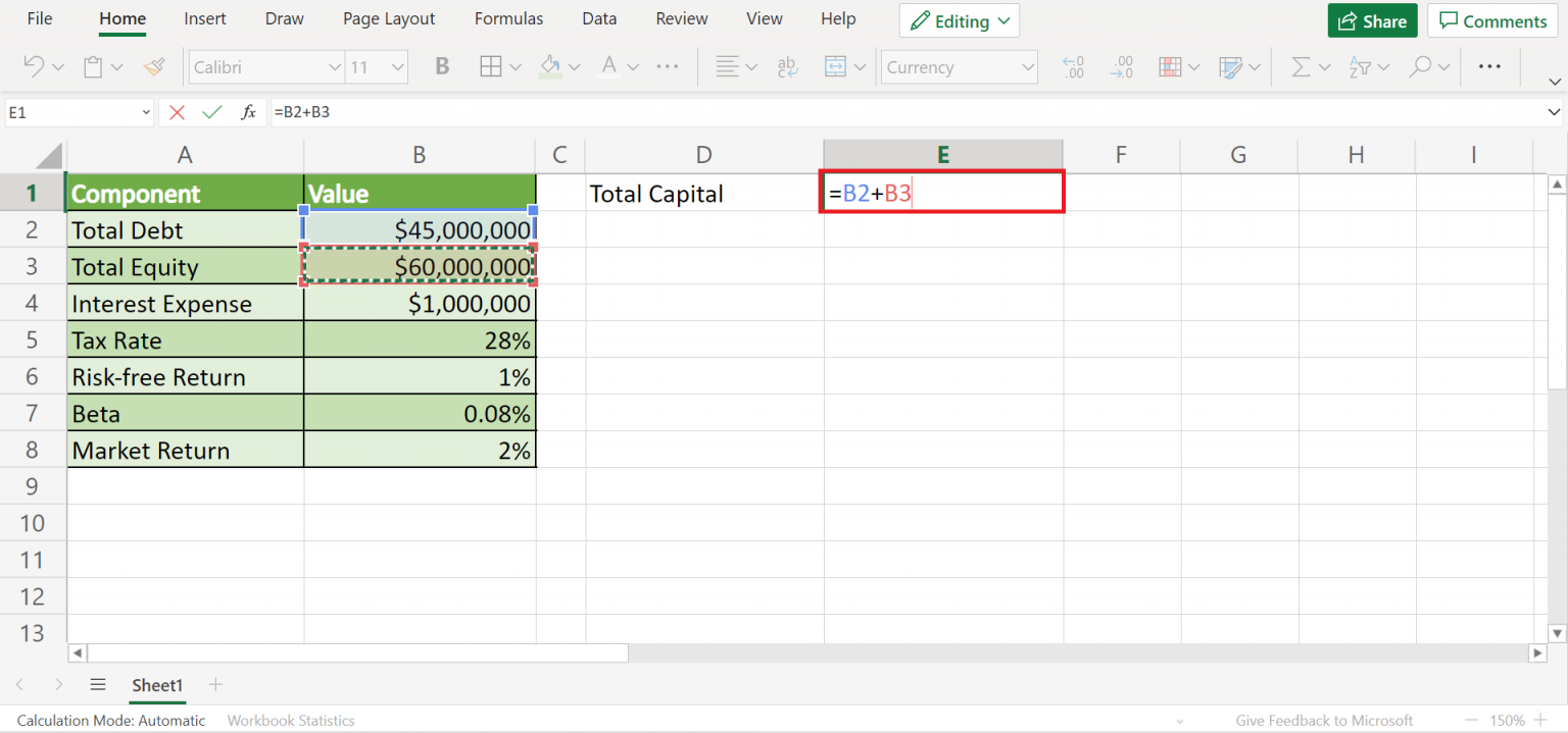 How to Calculate WACC in Excel - Sheetaki