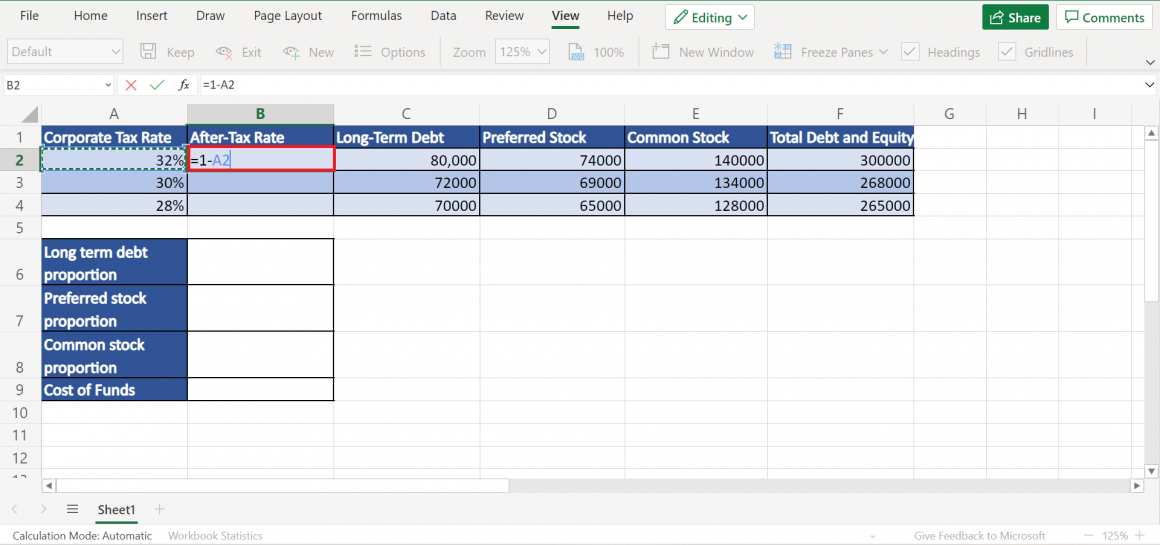 How to Calculate Cost of Funds in Excel - Sheetaki