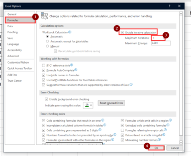 Fixing Circular References that Cannot Be Listed in Excel - Sheetaki