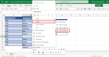 How to Fix INDEX MATCH Not Returning Correct Value in Excel